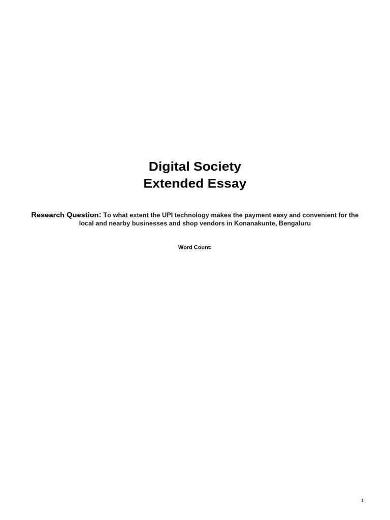 Final DS Extended Essay - Kushal | PDF | Methodology | Cash