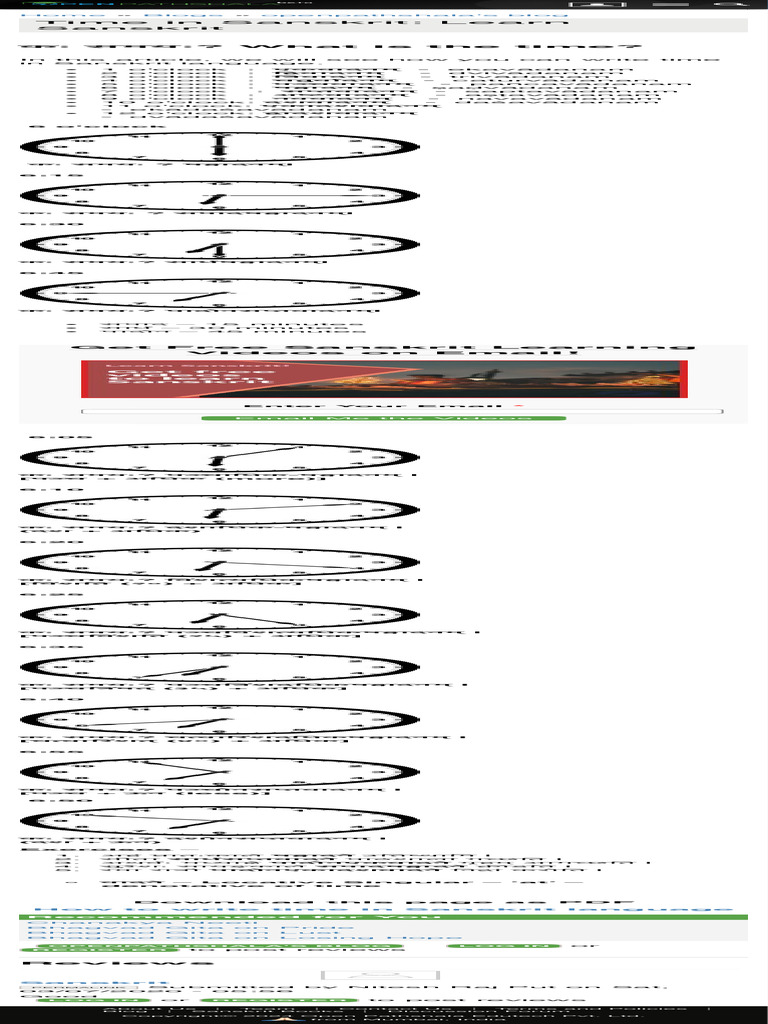 Time in Sanskrit Learn Sanskrit Open Pathshala | PDF