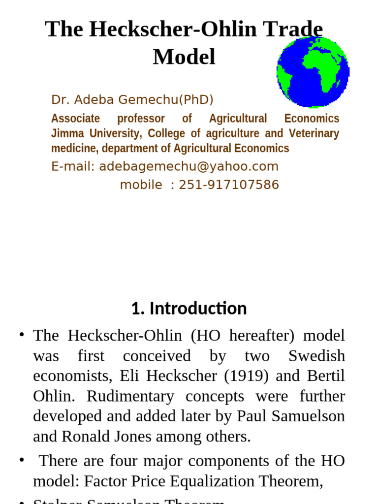 Heckscher-Ohlin Trade Model Overview | PDF | Trade | Economics