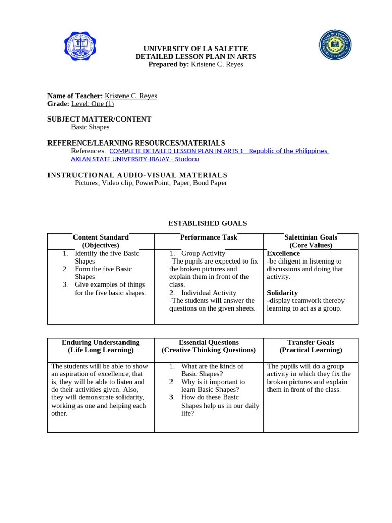 Final DLP Arts Intermediate | PDF | Shape | Triangle