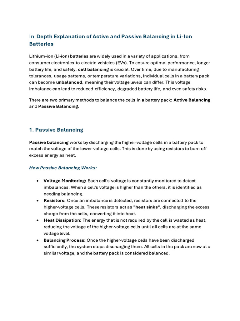 Active and Passive Alancing | PDF