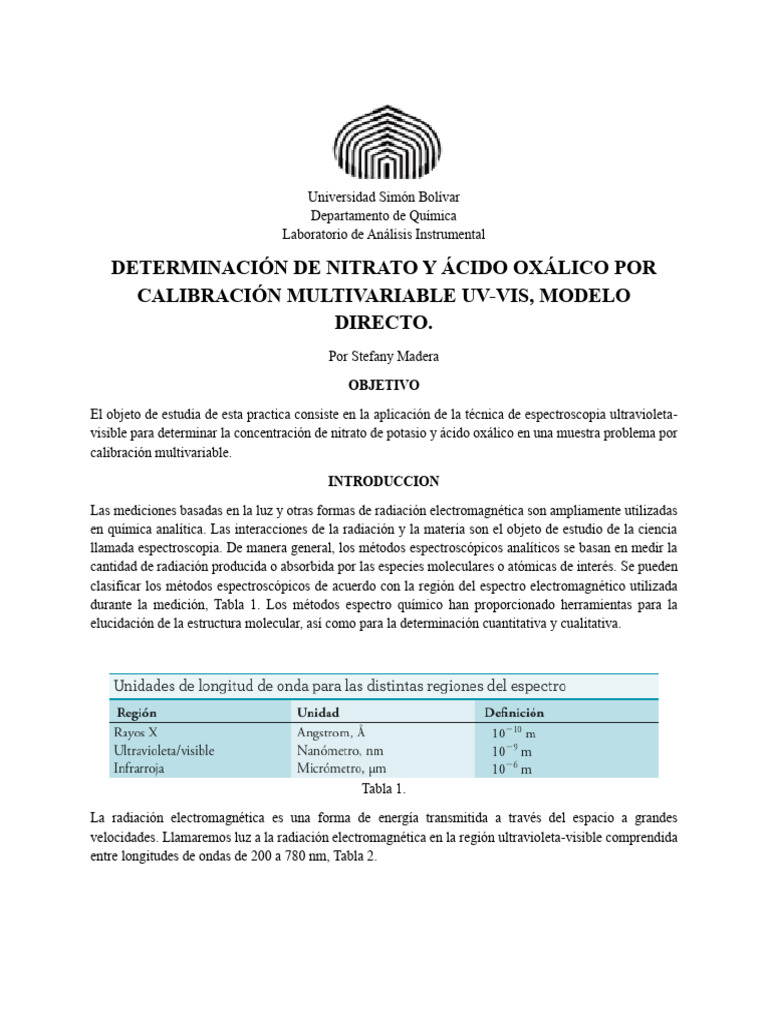 G2 Introduccion Uv Multivariable | PDF | Espectroscopia | Radiación ...