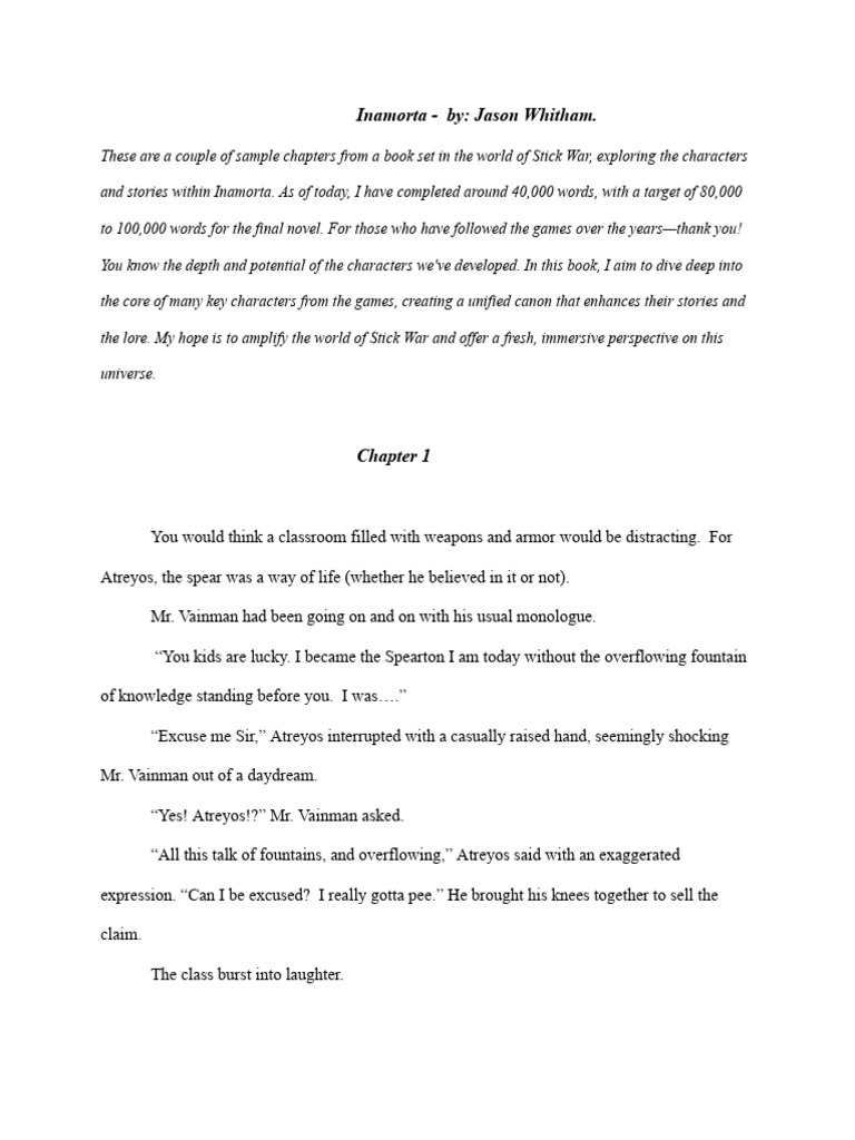 Inamorta: A Stick War Novel Excerpt | PDF