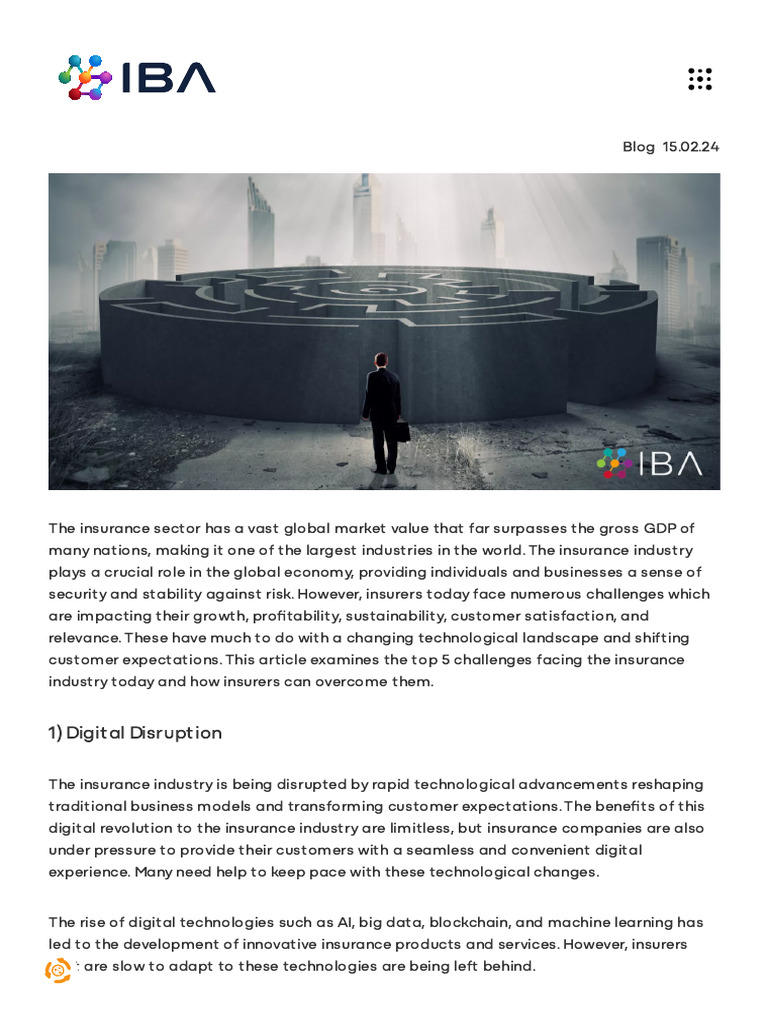 The Top 5 Challenges Facing The Insurance Industry Today - Digital ...