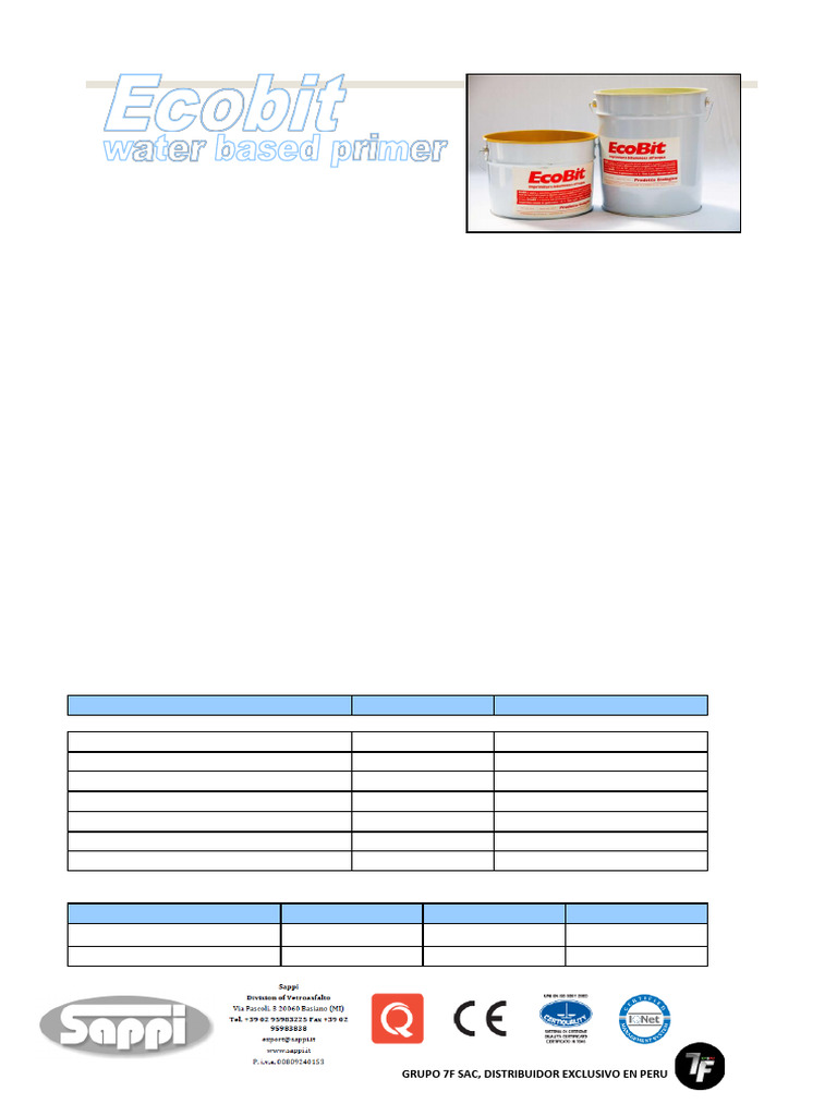 Ecobit Primer | PDF | Hormigón | Agua