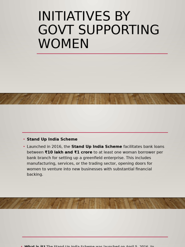 Government Initiatives for Women Entrepreneurs | PDF | Entrepreneurship ...