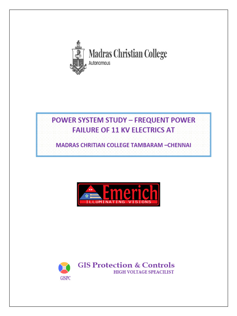 MCC POWER SYSTEM STUDY REPORT | PDF | Fuse (Electrical) | Voltage