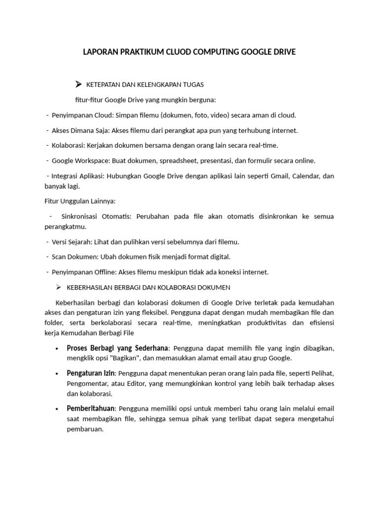 NATASYA_LAPORAN PRAKTIKUM CLUOD COMPUTING GOOGLE DRIVE | PDF