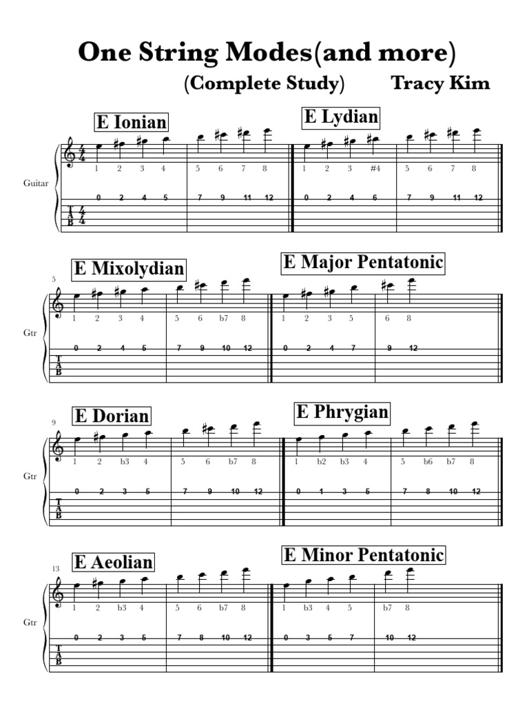 One String Modes Complete Study (3) | PDF | Mode (Music) | Musicology