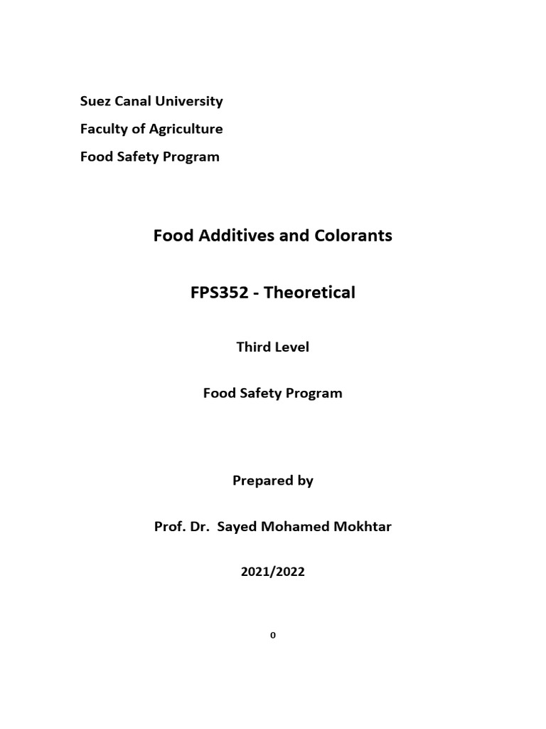 Food Additives: Types and Safety | PDF | Antioxidant | Carotenoid