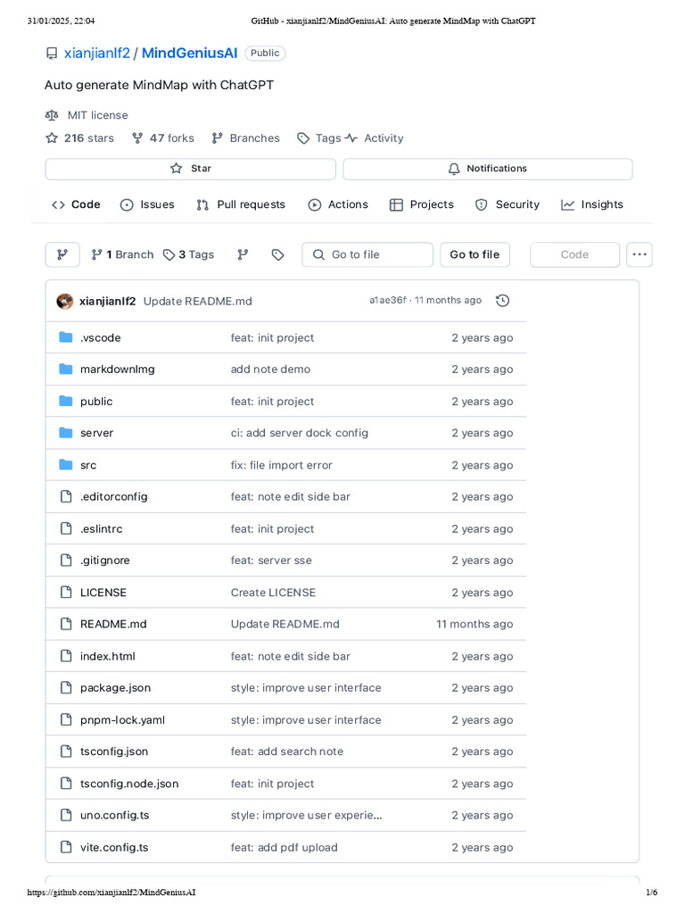 GitHub - xianjianlf2_MindGeniusAI_ Auto generate MindMap with ChatGPT ...