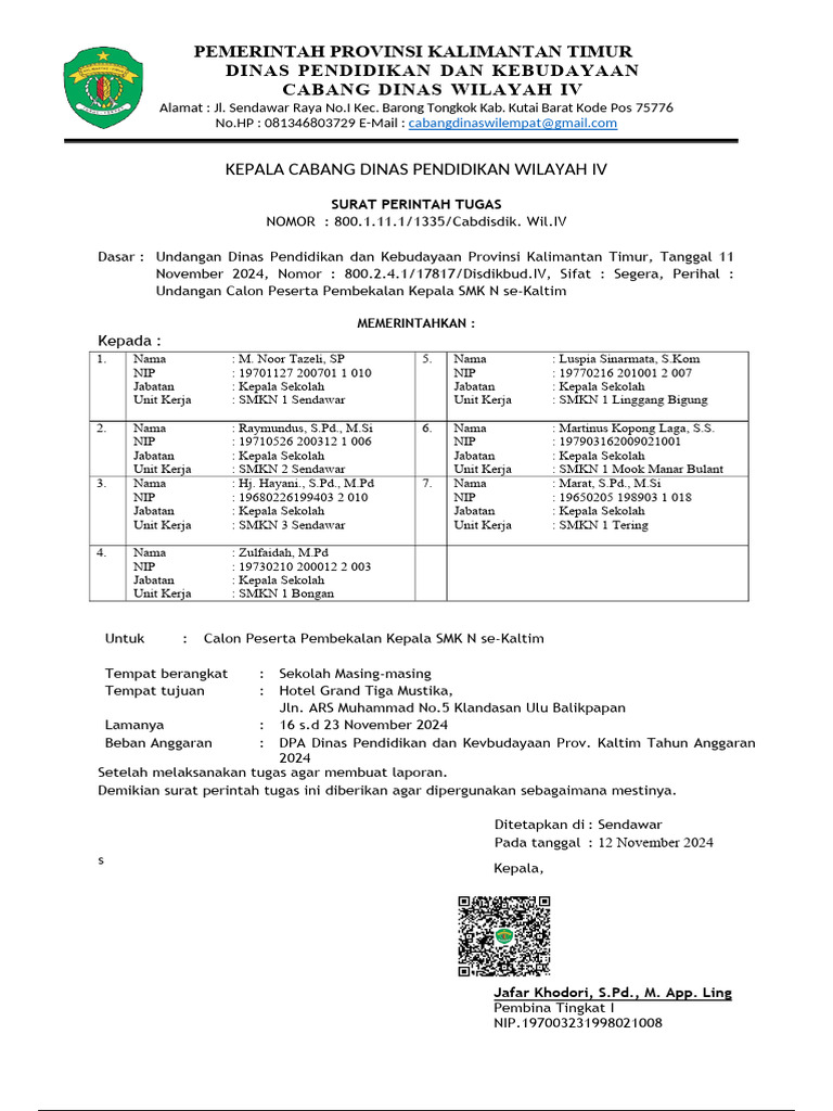 SPT SRIKANDI KEPSEK SMK 16-23 November | PDF