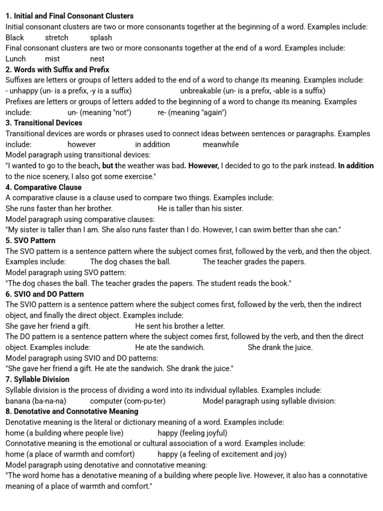 English notes | PDF | Verb | Word