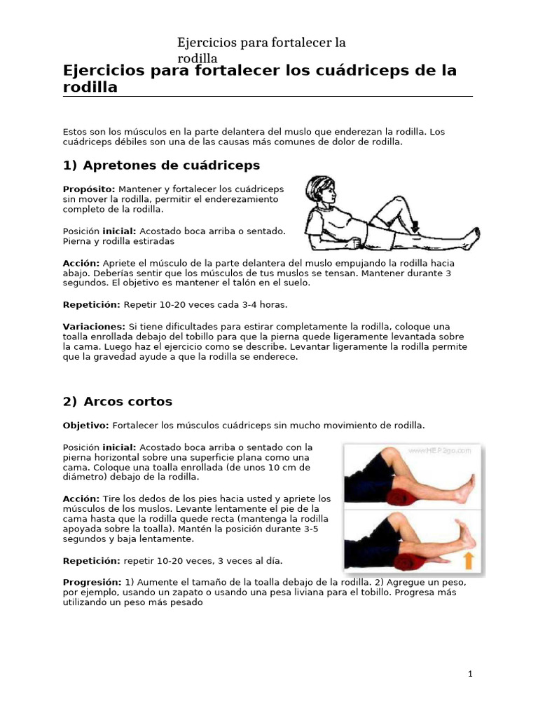 Ejercicios para Fortalecer la Rodilla | PDF | Rodilla | Pie