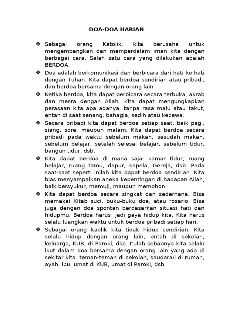 Doa Harian Katolik | PDF