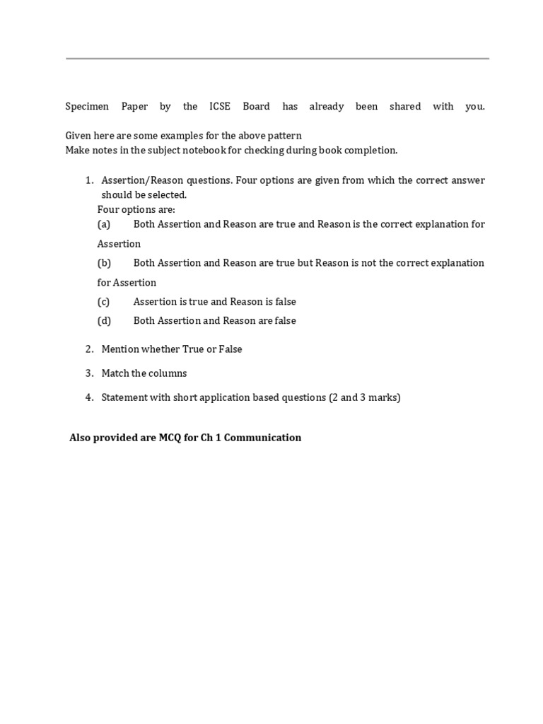 ICSE Board Pattern & Sample Questions 2023-24 | PDF | Computer Graphics ...