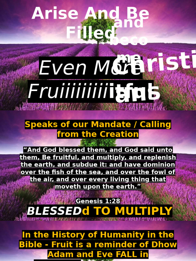 Arise and Be Filled Become Even More Fruitful Christians | PDF | Adam ...