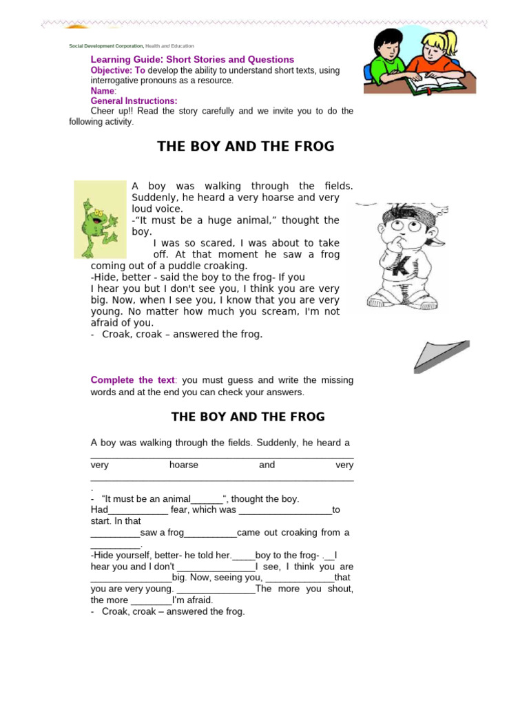 Short Story Activity for Grade 6 | PDF