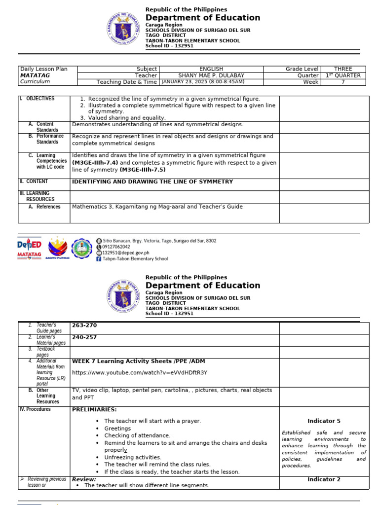 CO3 LP for final checking 2024-2025 | PDF | Symmetry | Teachers