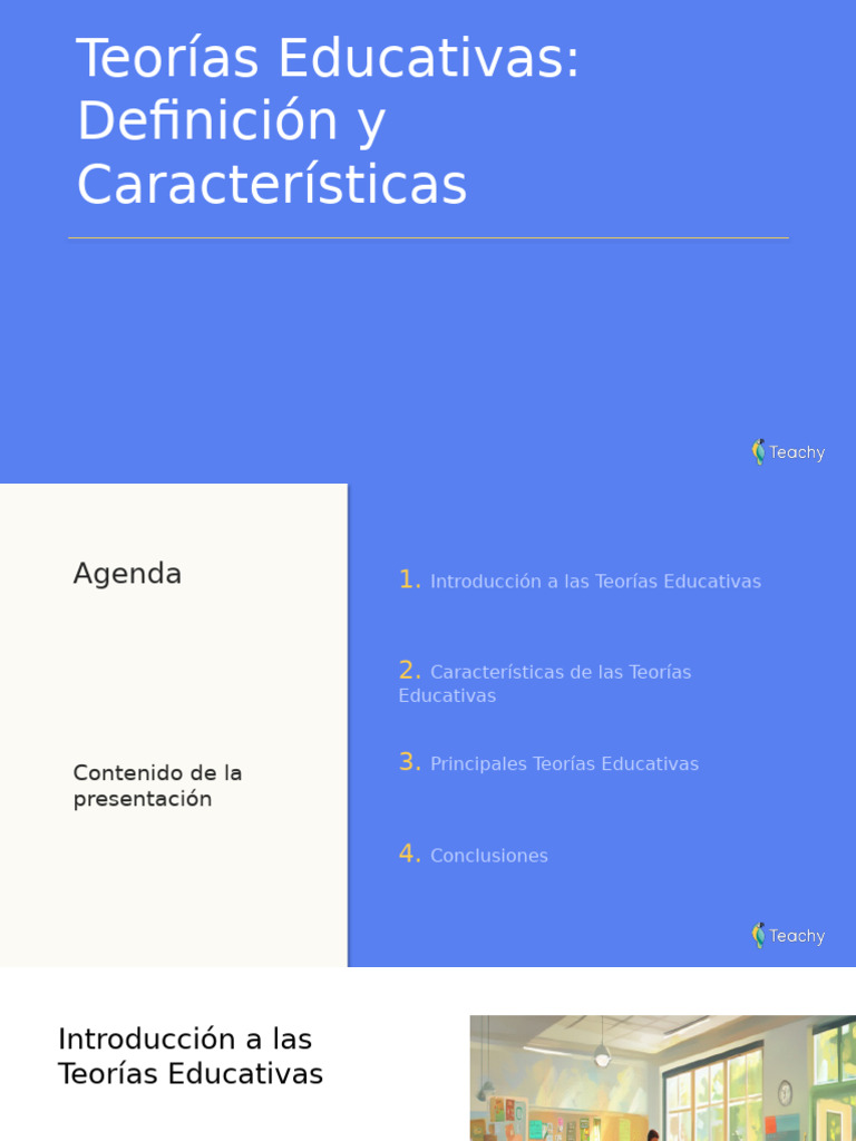 Slide Teor as Educativas q Es Caracter Sticas | PDF | Enseñando | Aprendizaje
