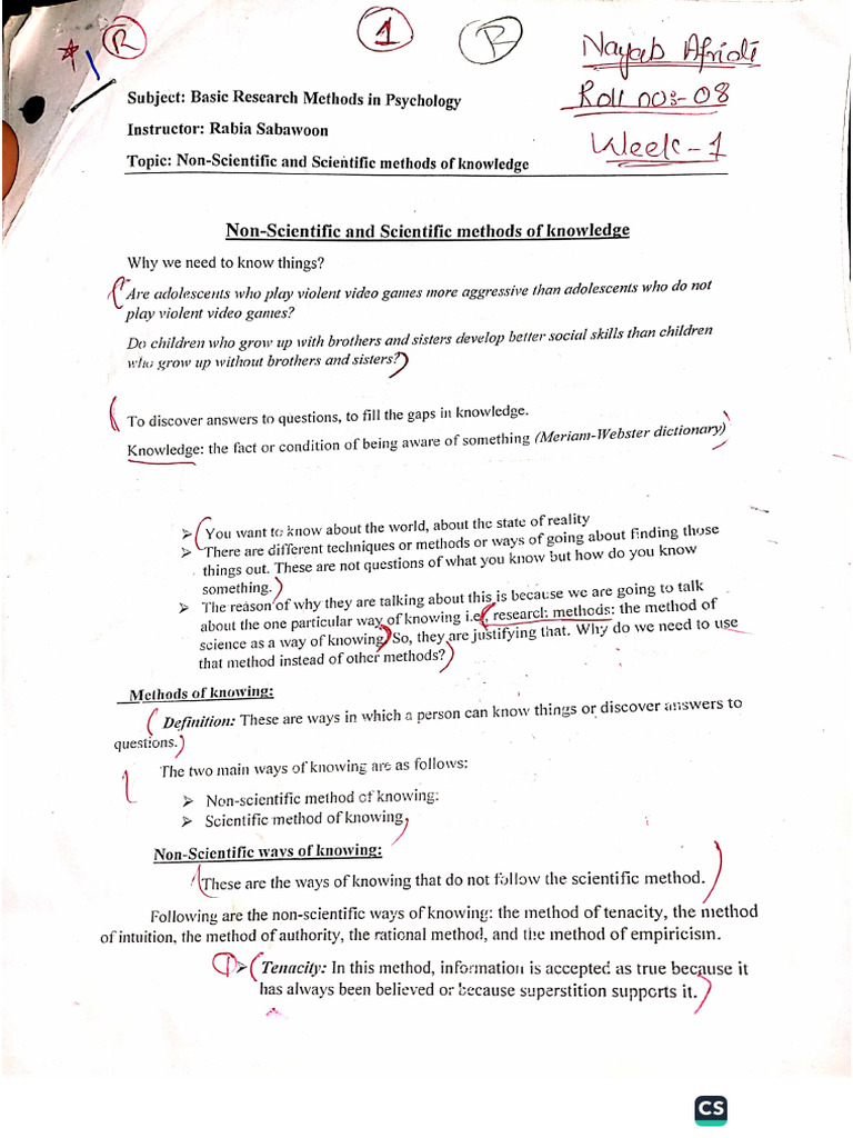 Non Scientific and Scientific Method of Knowledge | PDF