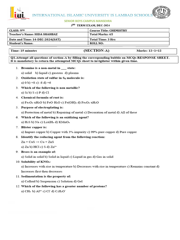 che9 | PDF | Redox | Copper