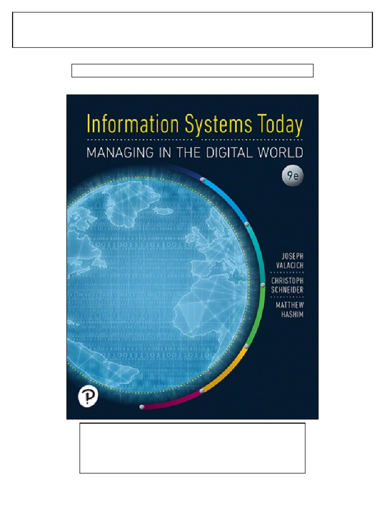 Test Bank for Information Systems Today 9e | PDF | System | Information