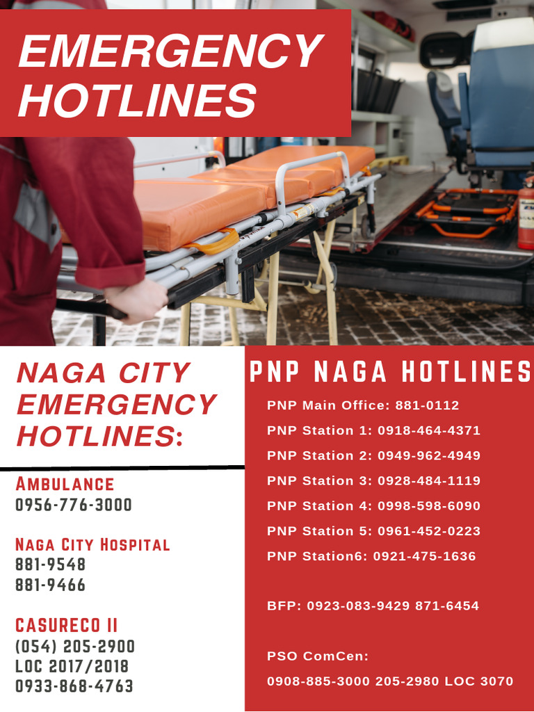 Naga City Emergency Hotlines List | PDF