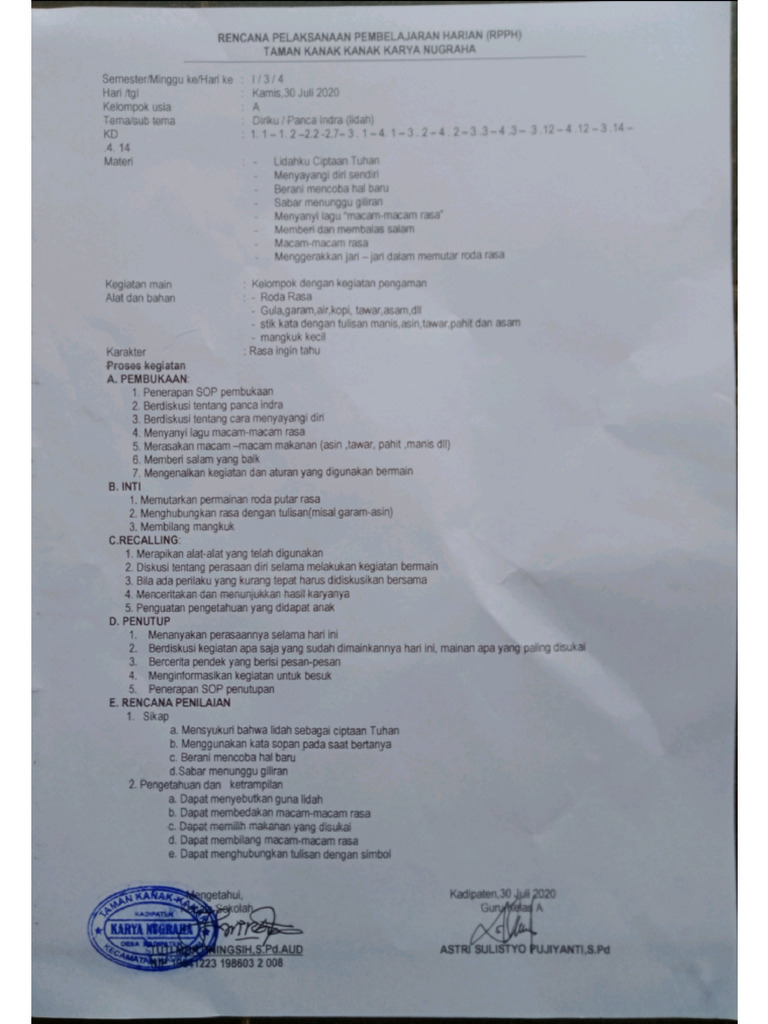 rpph-dengan-tema-diriku-sub-tema-panca-indra-lidah | PDF