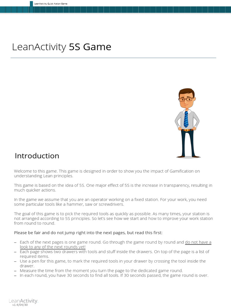 Game LeanActivity 5S Game | PDF | Screw | Tools