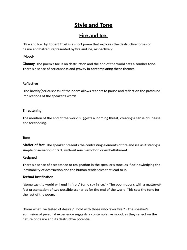 Tone and Style of The Poems - 10 | PDF | Empathy | Poetry