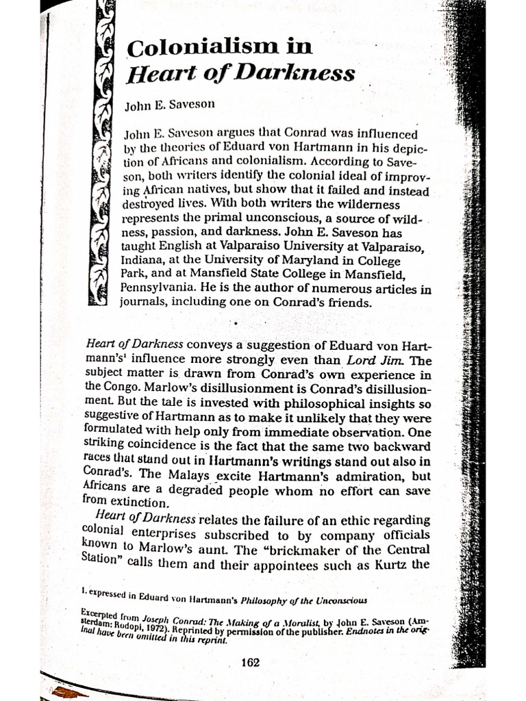 Colonialism in Heart of Darkness | PDF