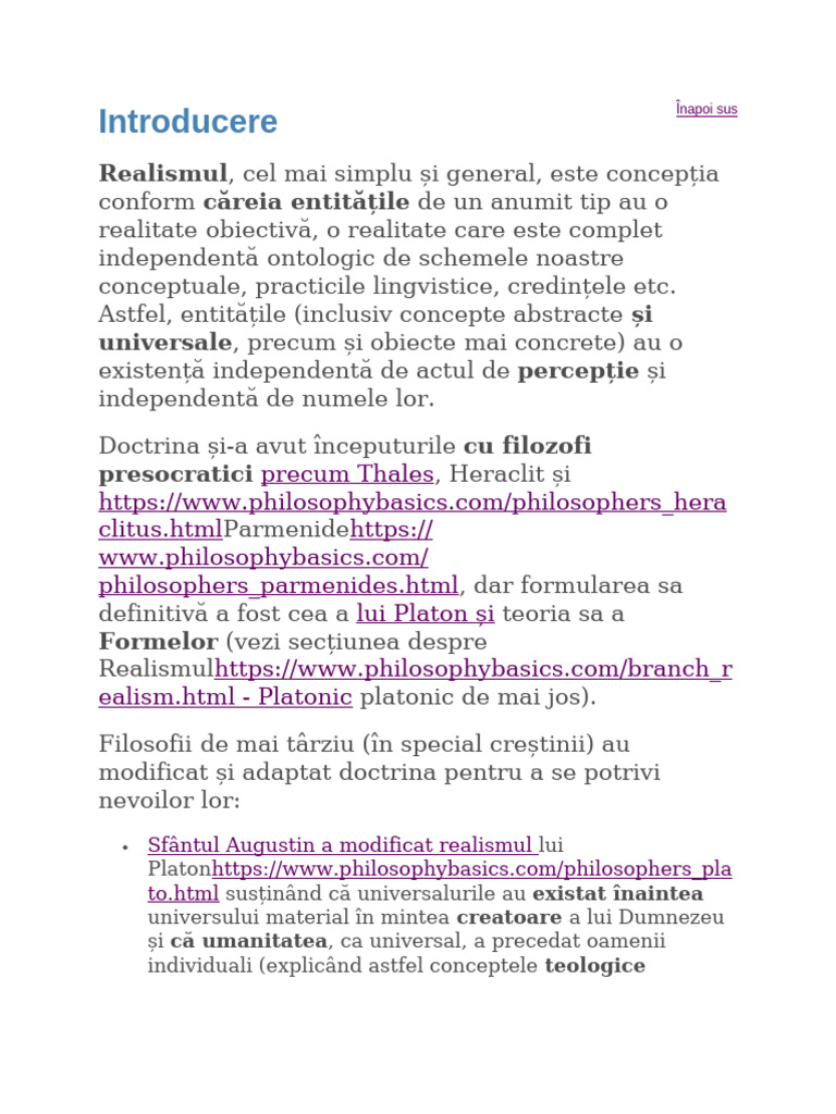 Introducere în Realism | PDF