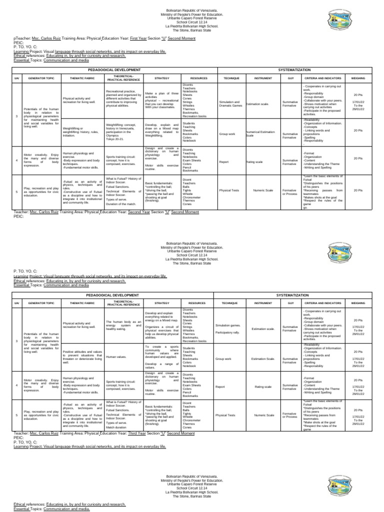Quarterly Plan Physical Education | PDF | Association Football | Sports