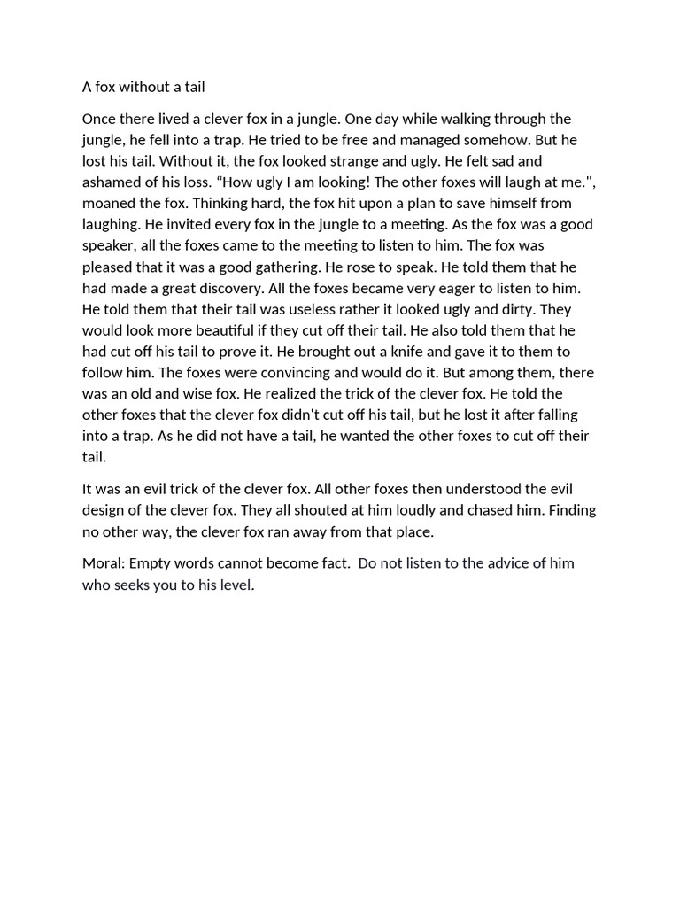 A Fox Without Tail | PDF