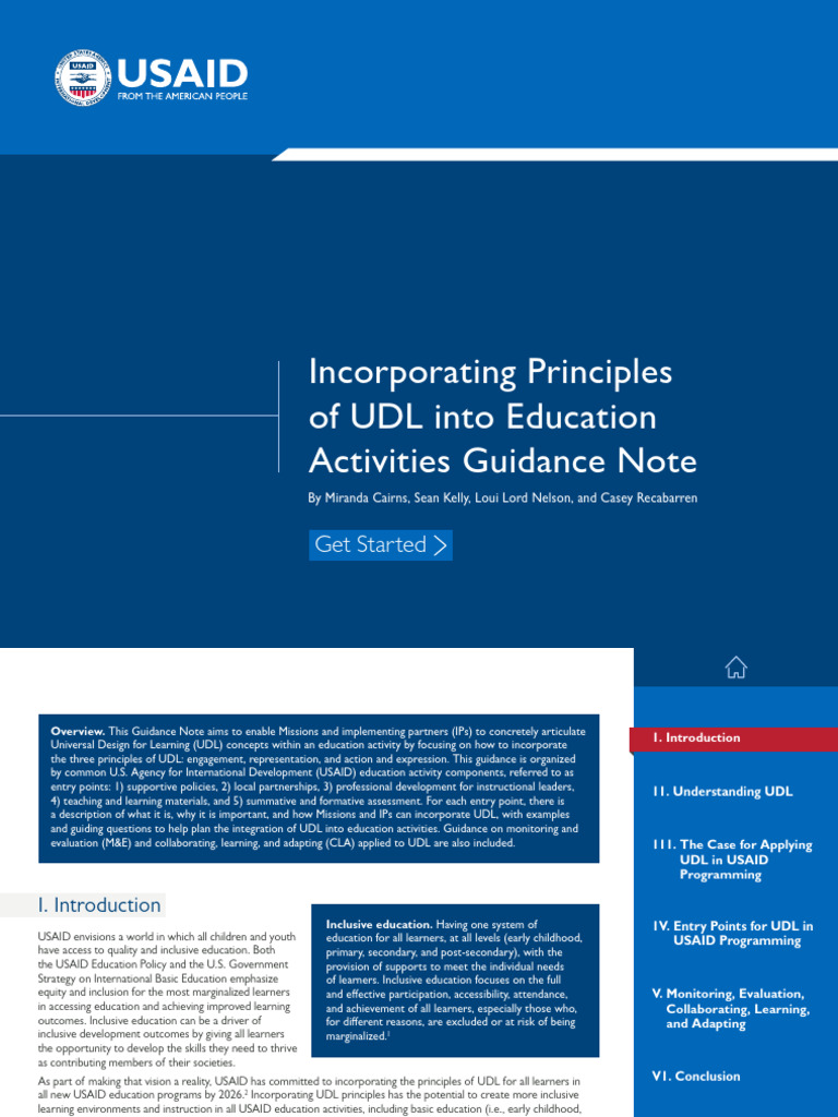 USAID Guidance Note For Incorporating Principles of Universal Design ...