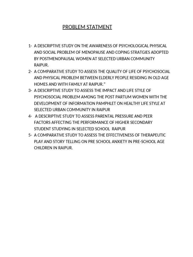 Mental Problem Statment | PDF