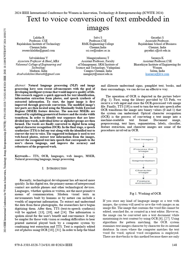 Text_to_voice_conversion_of_text_embedded_in_images | PDF | Optical ...