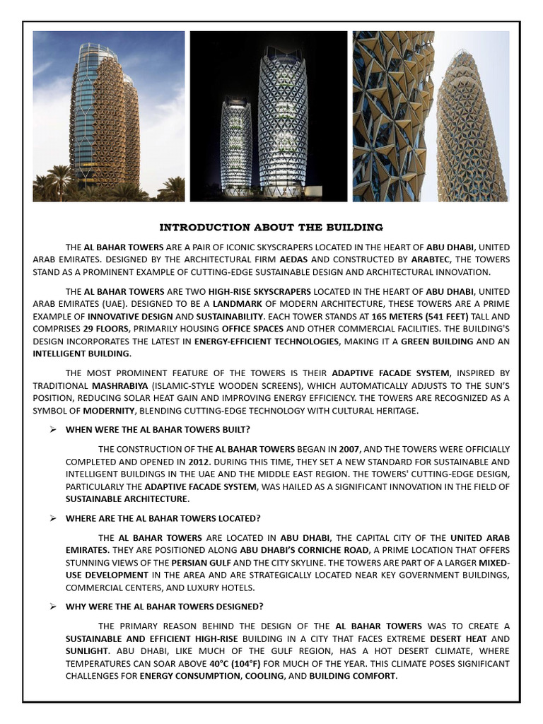 Case Study of Al Bahar Towers | PDF | Green Building | Building Automation