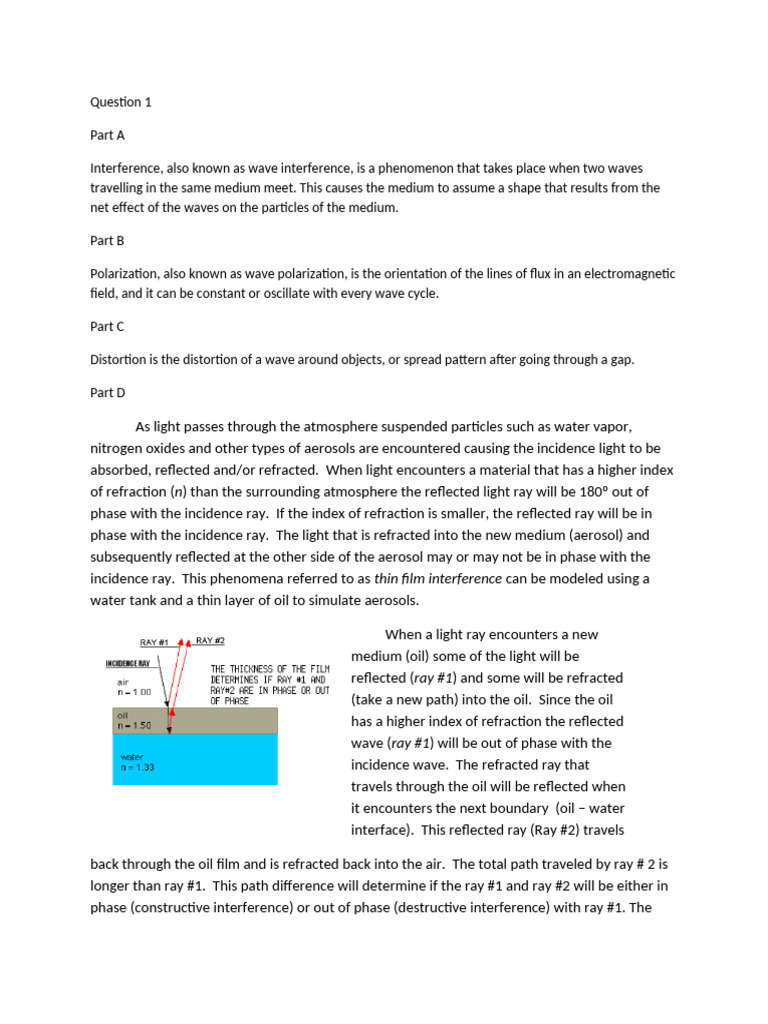 Physics Optics | PDF | Refraction | Waves