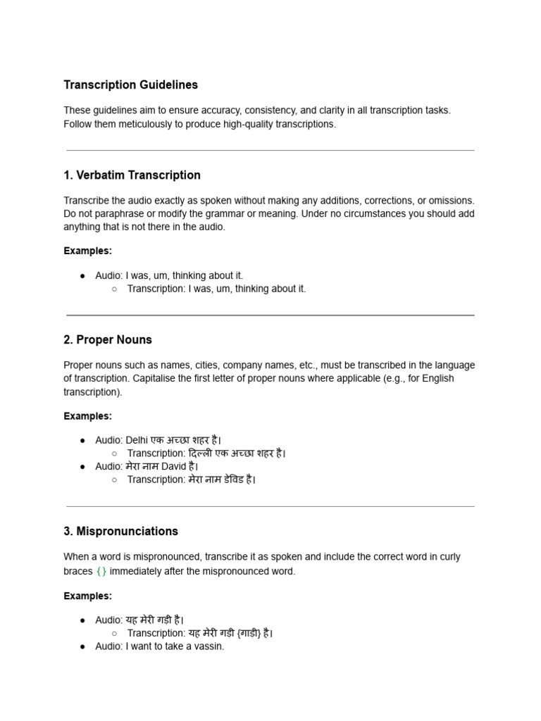 Transcription Guidelines 2.0 (3) | PDF | Grammar | Language Mechanics
