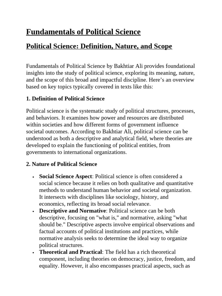 Overview of Political Science Basics | PDF | Political Science | Sociology