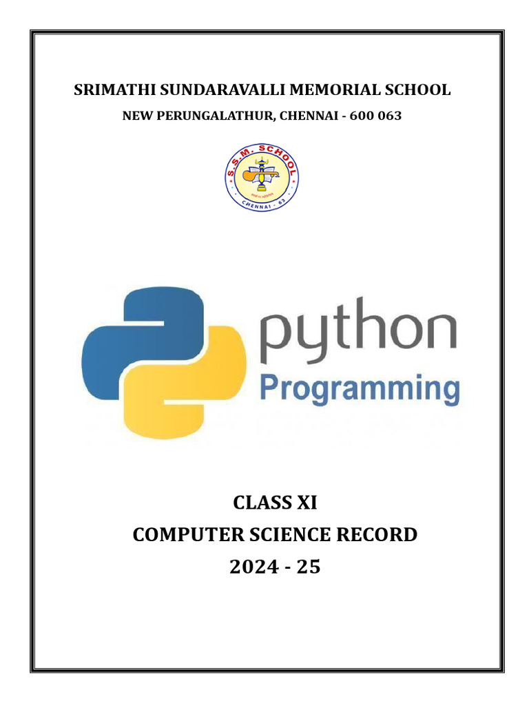 24-01-2025_XI_XI_ComputerScienceRecord_2024_2524-01-2025_24329 | PDF | String (Computer Science ...