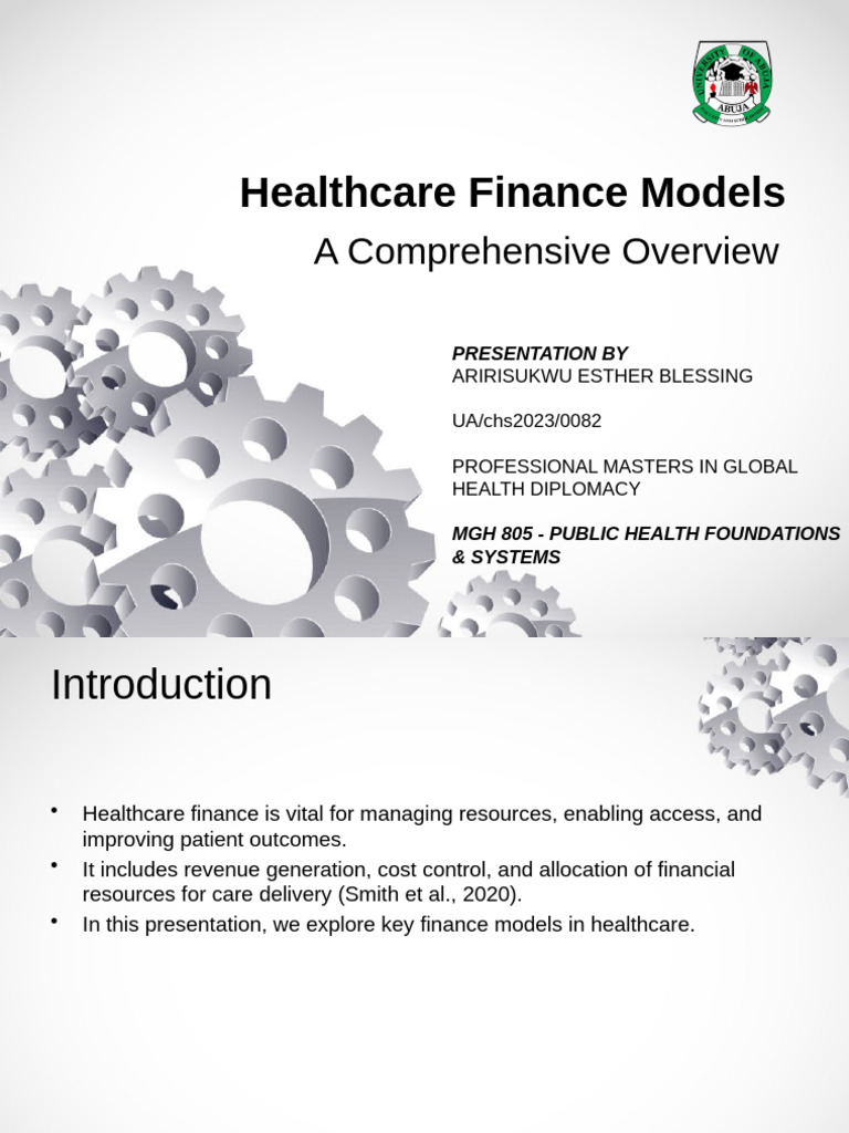 Healthcare Finance Models Detailed Presentation | PDF | Health Care ...
