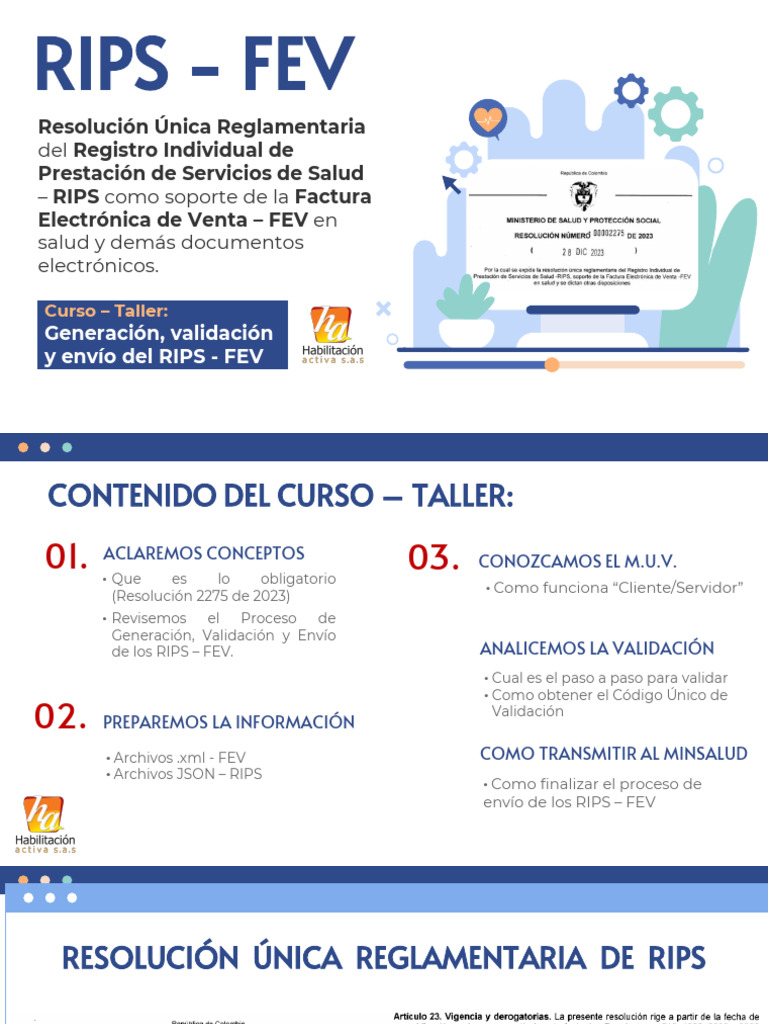 Curso - Taller Rips - Fev | PDF | Seguro de vehículo | Archivo de computadora