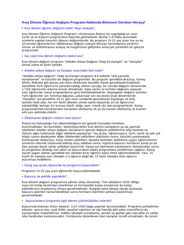 2025 Yaz Tatili Aileden Aileye Degisim Programi Hakkinda Bilgilendirme | PDF