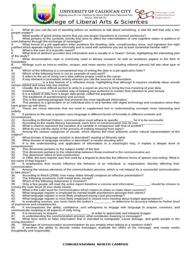 Gec-005 Deptals North 2025 | PDF | Communication | Information