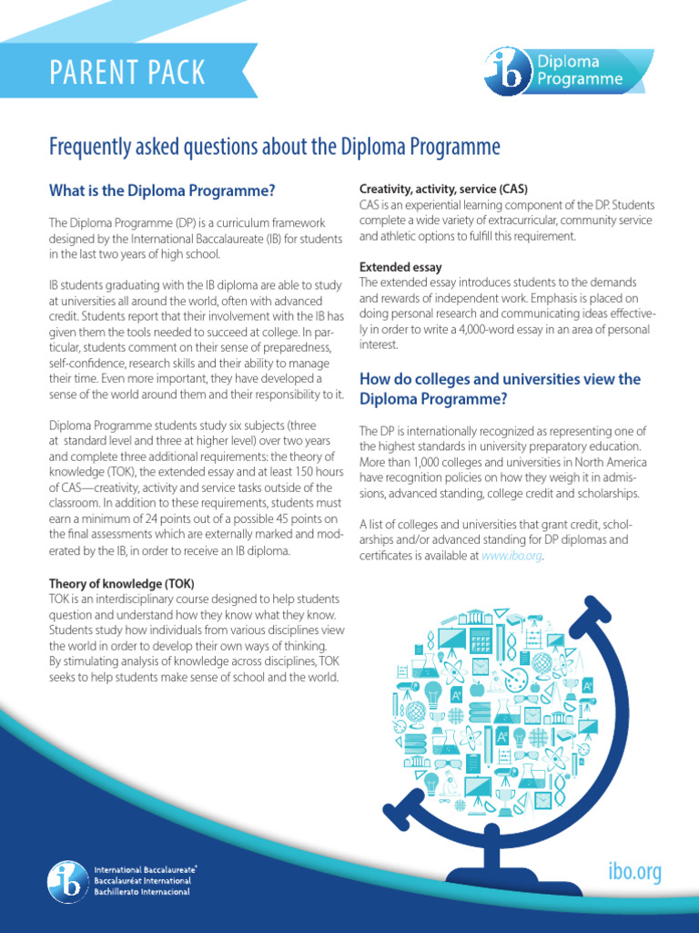 Parent Pack Faqs About The DP | PDF | Educational Stages | Learning