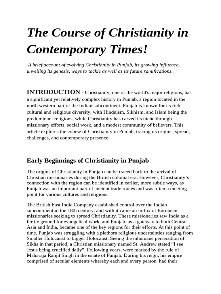 Christianity's Rise in Punjab: Trends & Impact | PDF | Punjab | Missionary