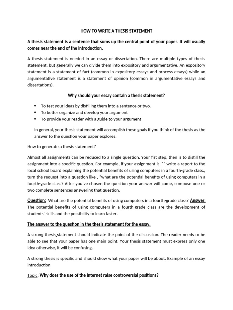Crafting Effective Thesis Statements | PDF | Essays | Thesis